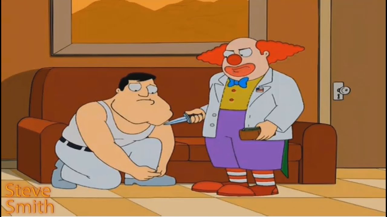 American Dad - Stan is threatened by the clown - YouTube