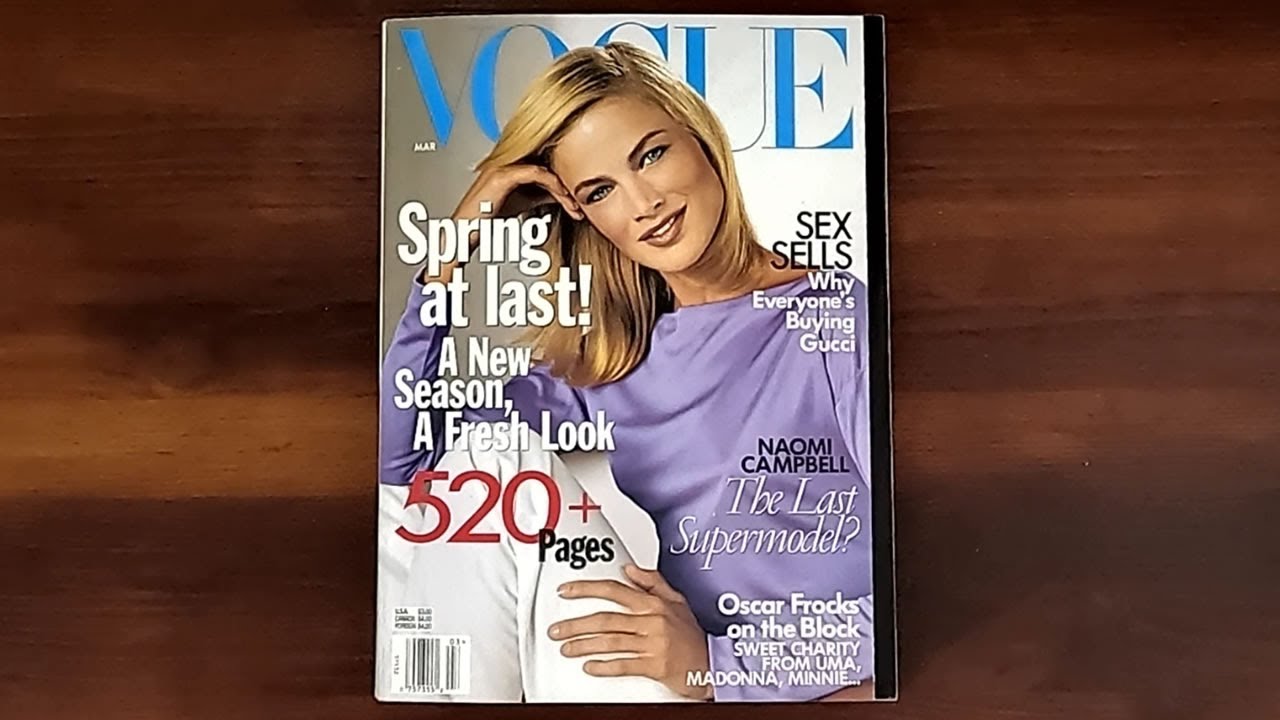 1999 March ASMR Magazine Flip Through: Vogue Carolyn Murphy, Naomi ...