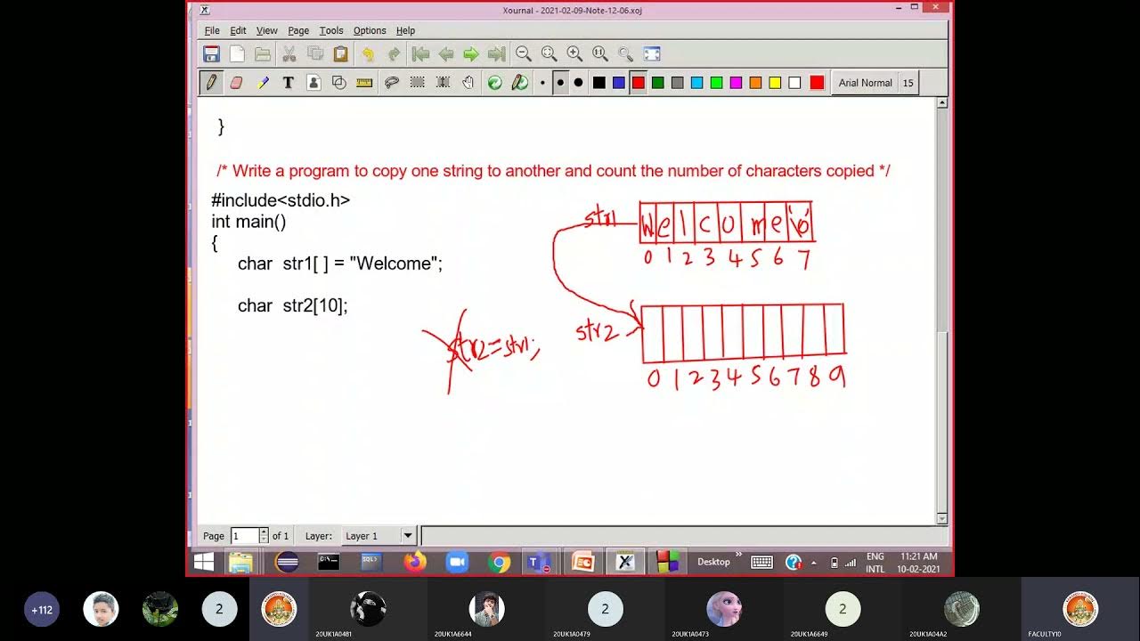 C Program To Copy One String To Another By Dr E Raju Youtube