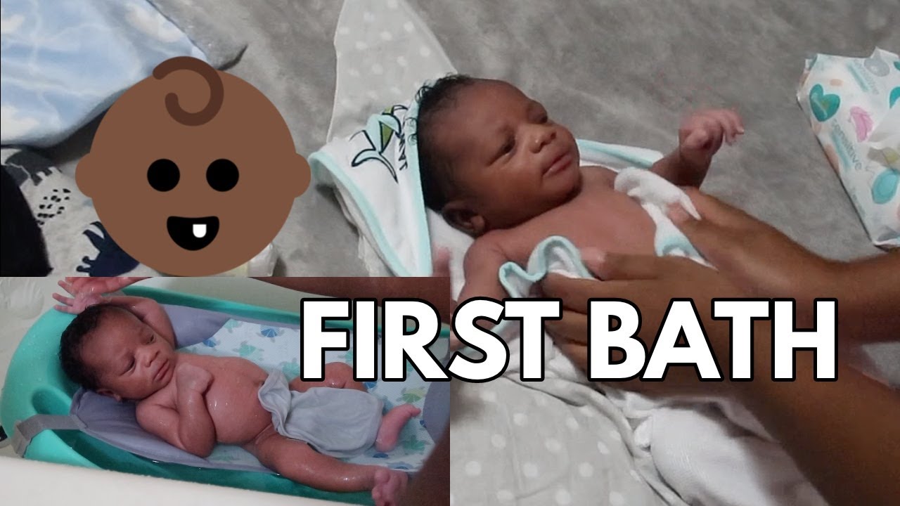 BABY'S FIRST BATH 🛀🏾👶🏽 (Baby number 4) - YouTube