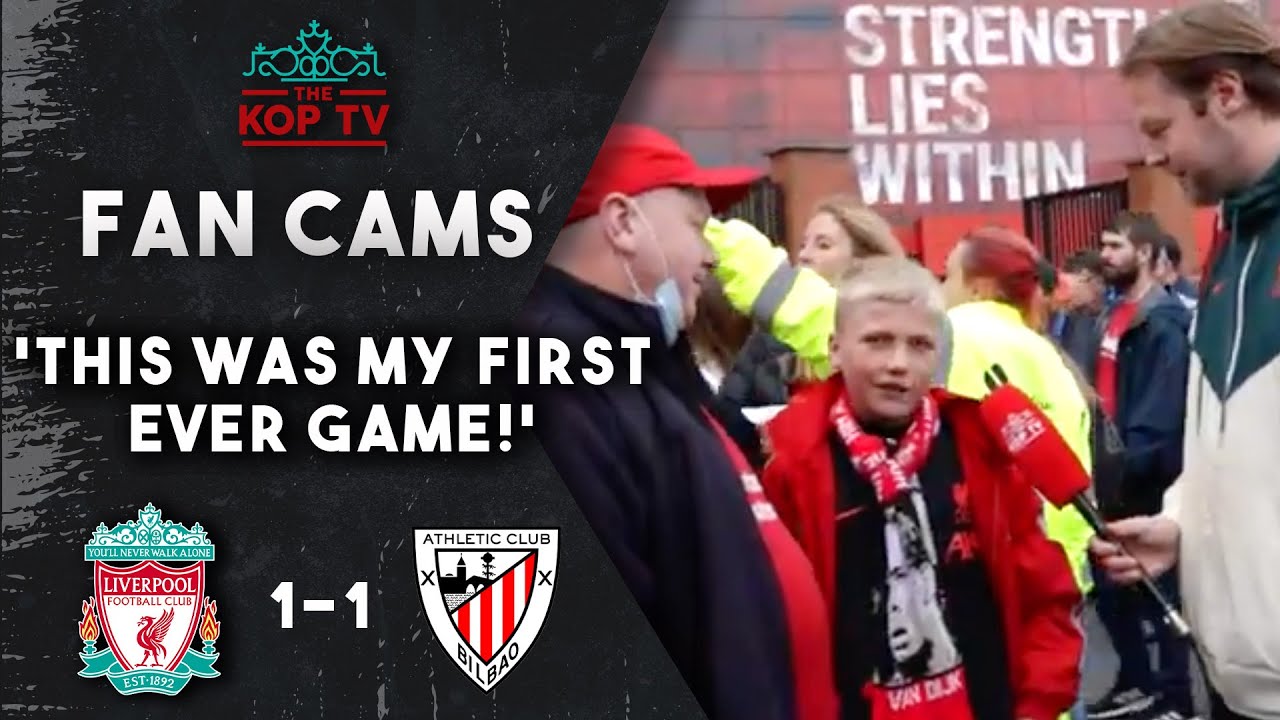 'This Was My First Ever Game!' | Isaac & Jay | LFC 1-1 Bilbao | Fan Cam ...
