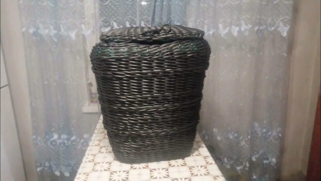 корзина для белья с крышкой из ротанга - YouTube