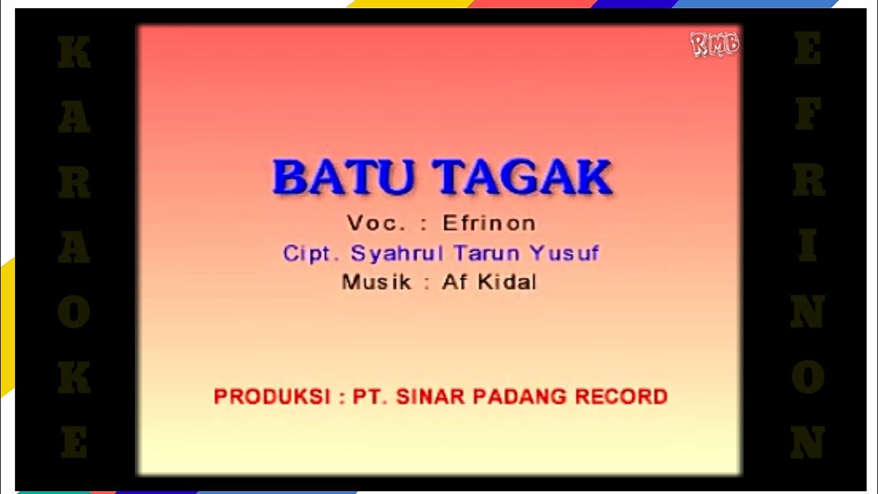 KARAOKE BATU TAGAK. Lagu Minang Lamo - YouTube