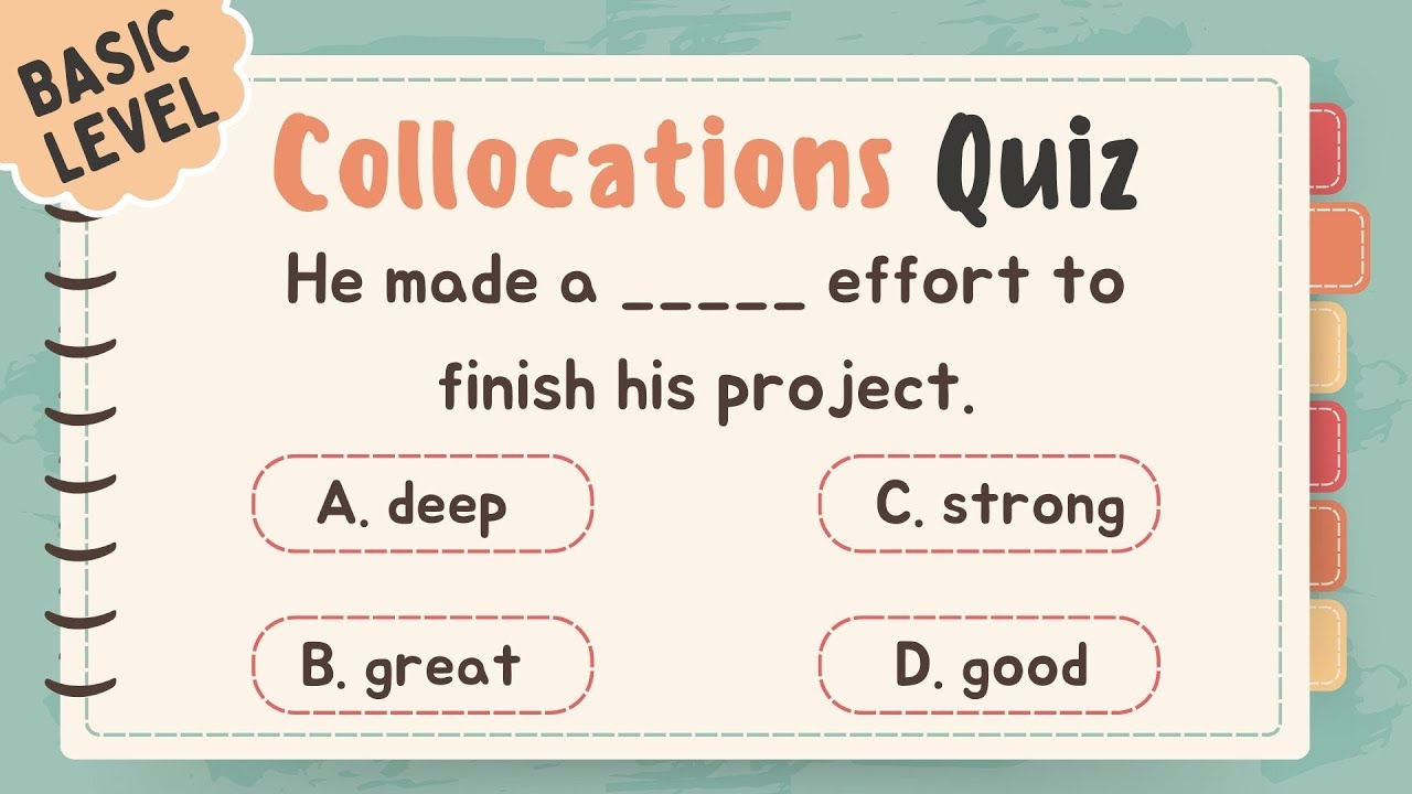 Collocation Quiz - Basic Level | 15 Common Collocations in English - YouTube