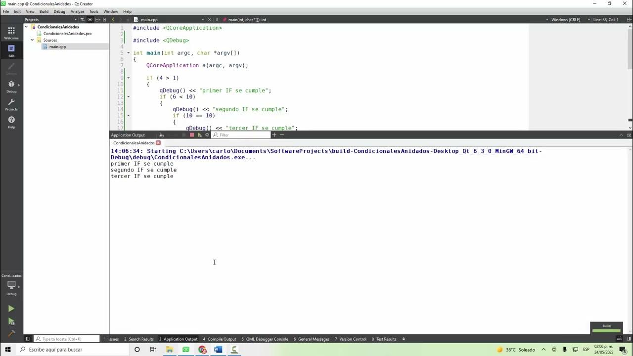 Tutorial Qt Creator - 006 - Condicionales anidados - YouTube