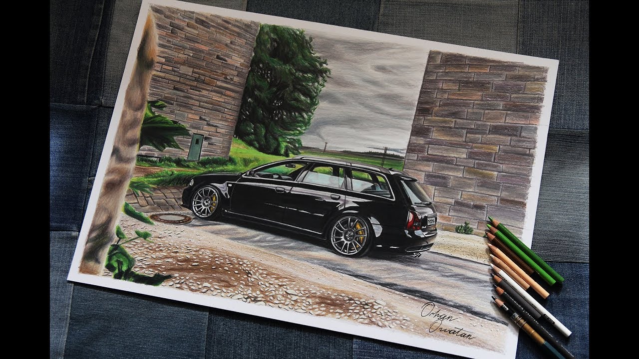 AUDI RS4 B5 AVANT CAR DRAWING #1 | Germany | Orhan Ozvatan - YouTube