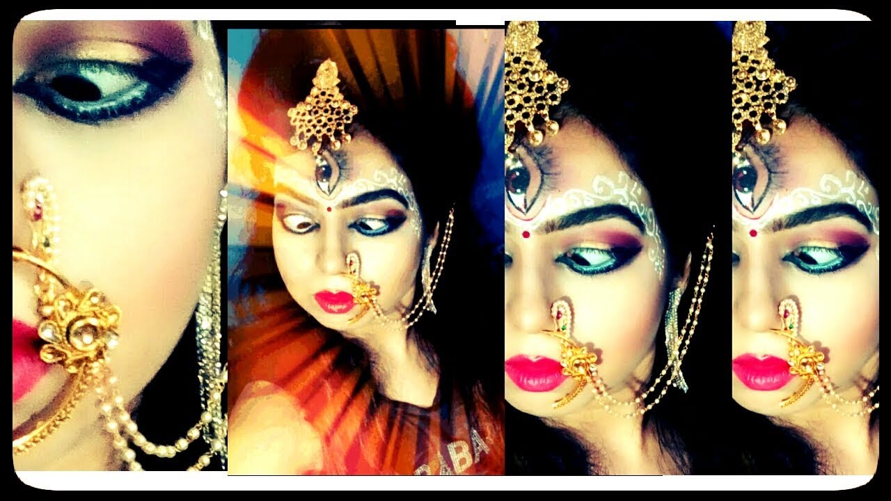 Durga Maa Makeup Look | মা দূর্গা । Maa Durga Mekeup Tutorial - YouTube