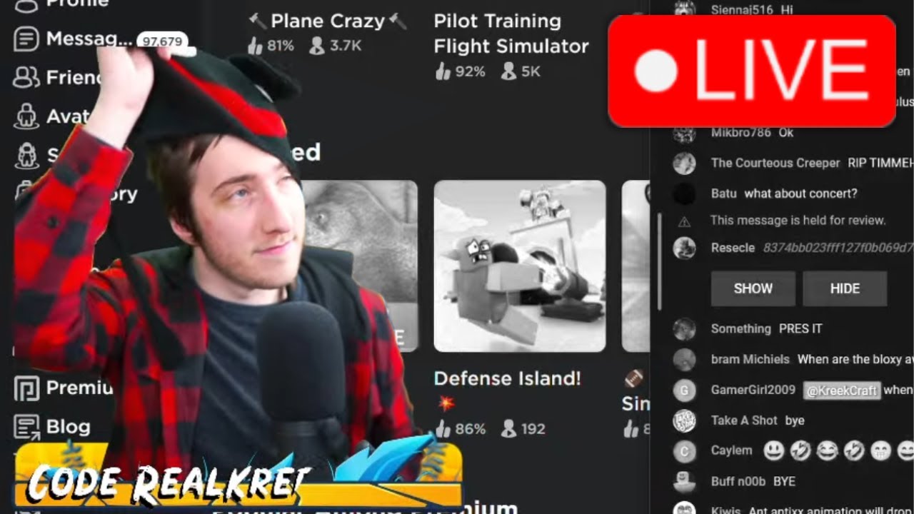 Kreekcraft FINALLY took his hat off.. - YouTube