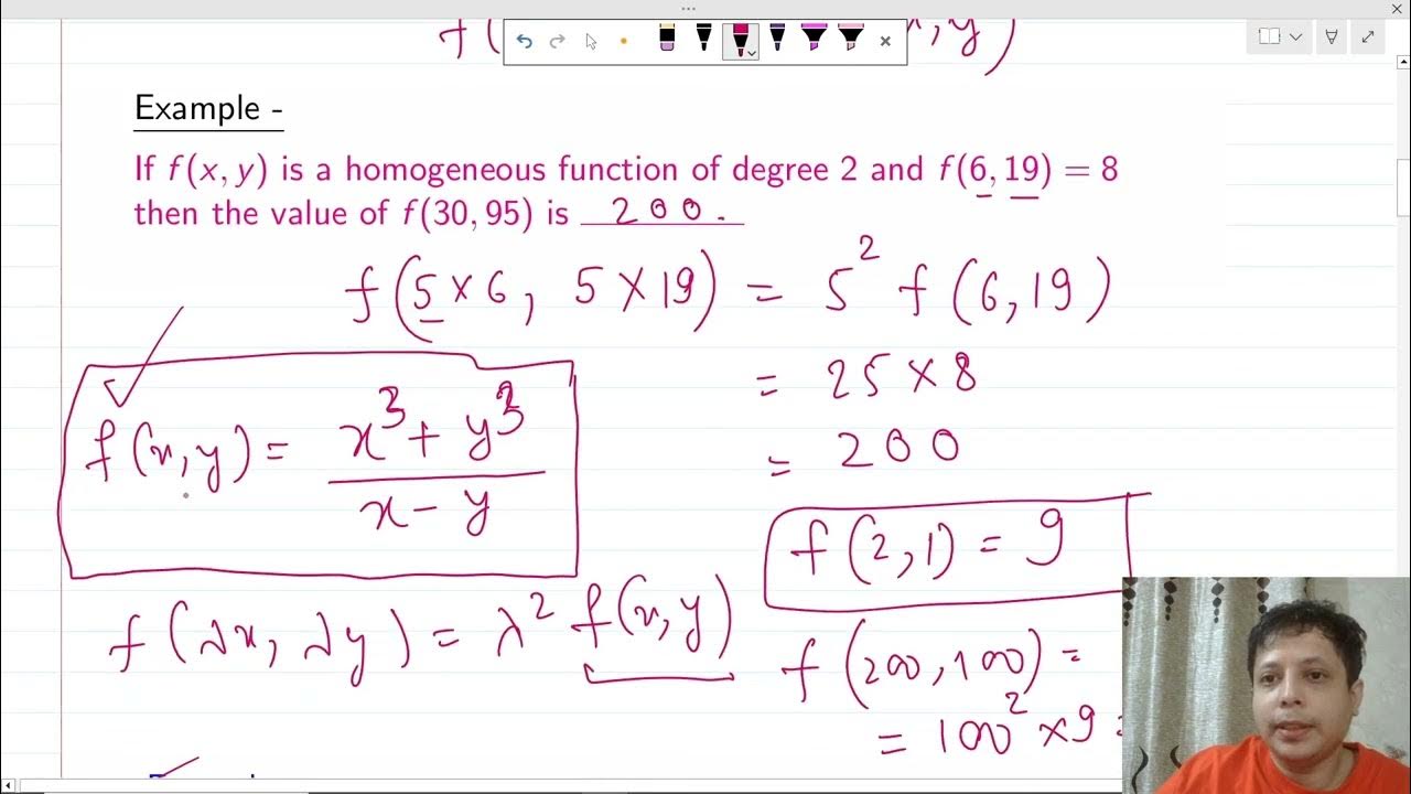 Homogeneous Functions and Euler's Theorem Part 1 - YouTube