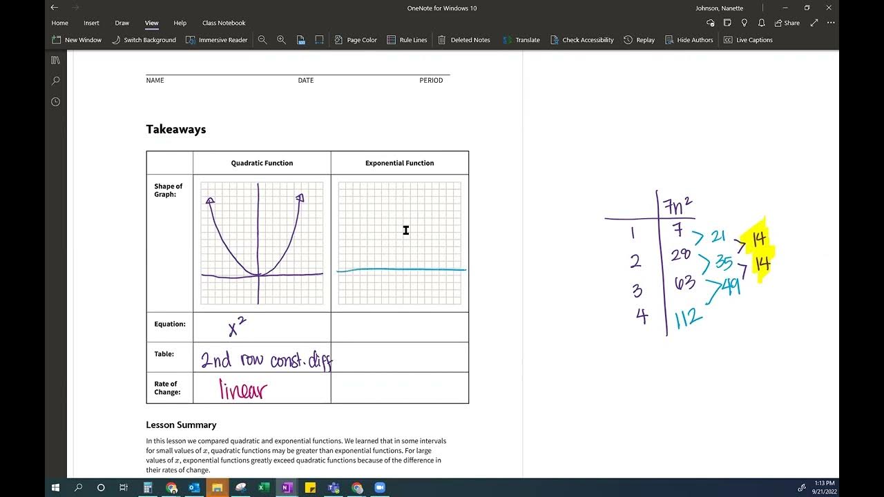 Compare Quadratic and Exponential Functions - YouTube