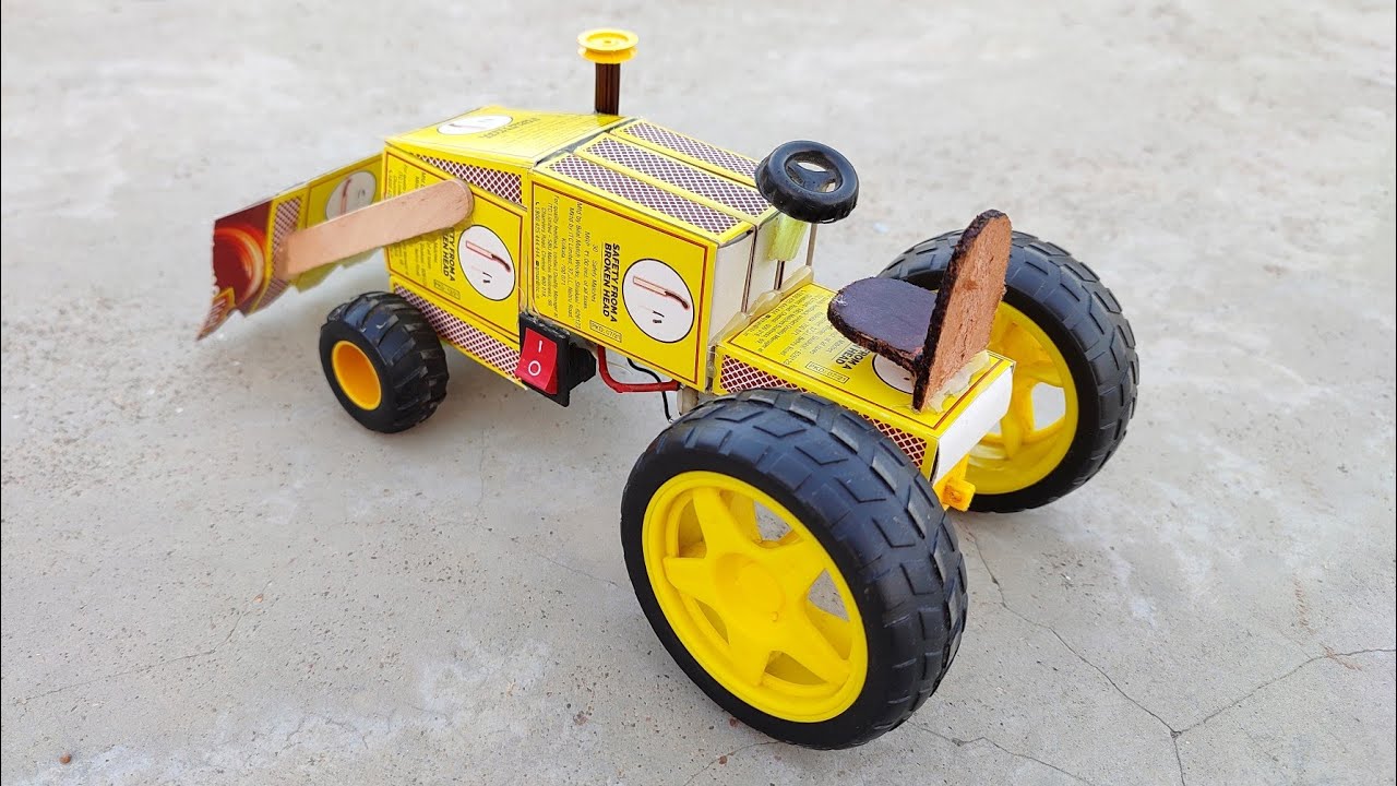 How to make jcb tractor from matchbox at home - diy jcb bulldozer ...