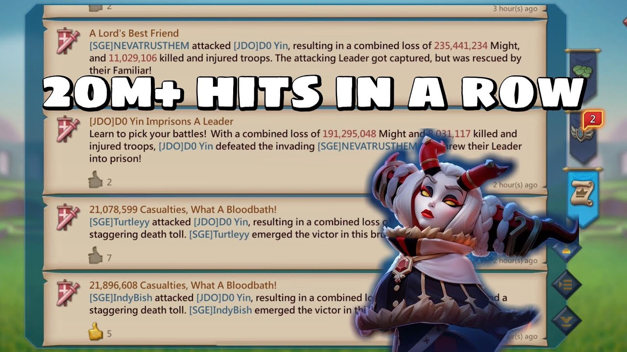 20m+ HITS IN A ROW! WE SMACK TARGETS! 400m+ HIT! Lords Mobile - YouTube