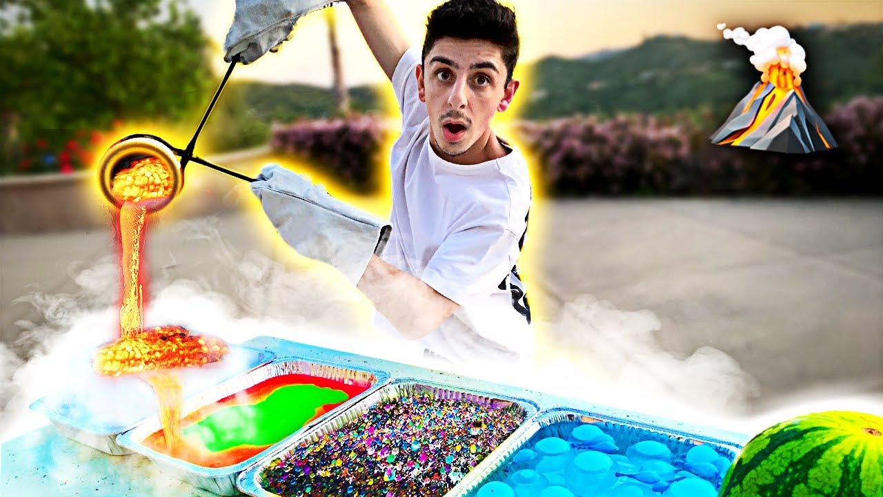 EXPERIMENT: LAVA VS DRY ICE, SLIME, ORBEEZ & MORE! - YouTube