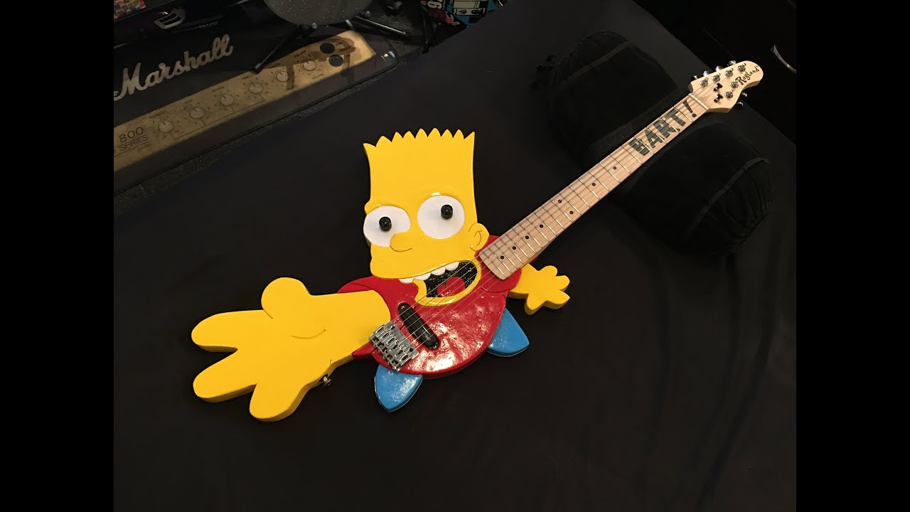 How I created a "Bart Simpson" shaped electric guitar from Plywood ...