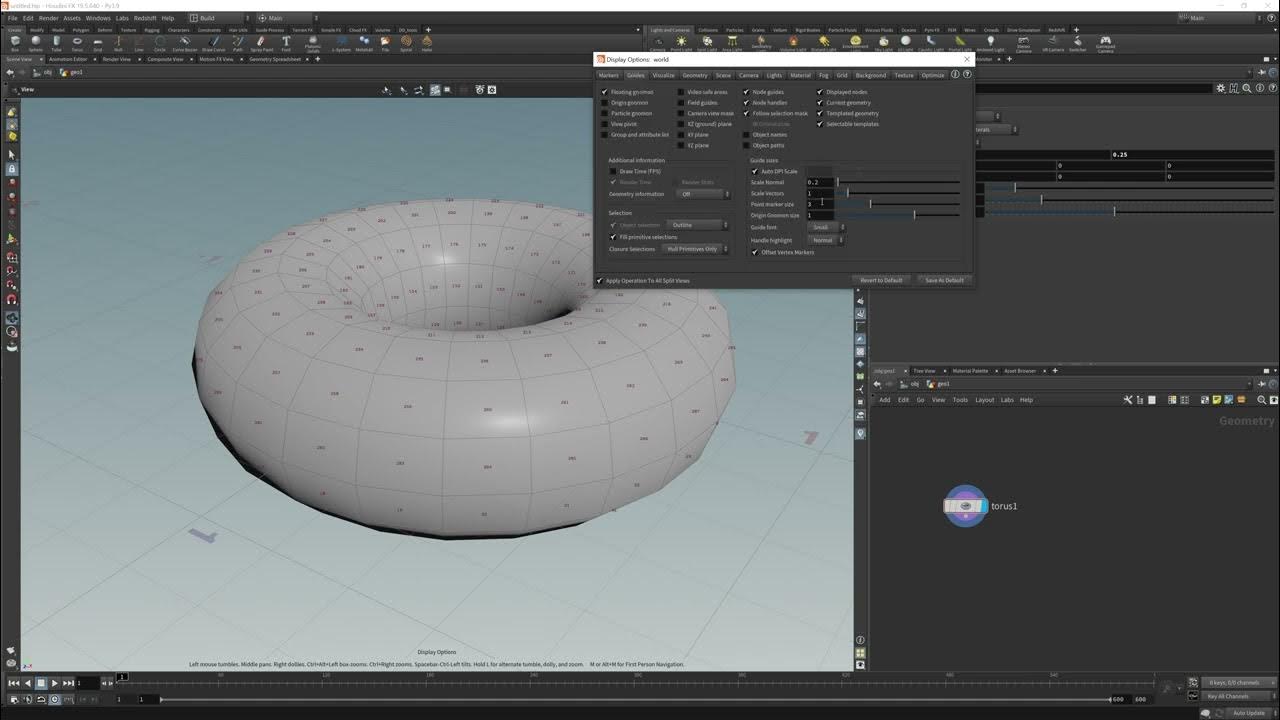 Houdini — How to change points and primitives guides text size to large - YouTube