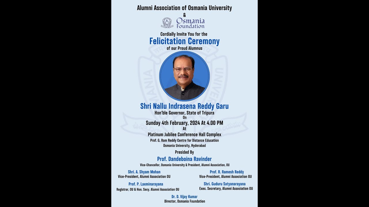 Felicitation Ceremony of Shri Nallu Indrasena Reddy Garu Hon'ble ...
