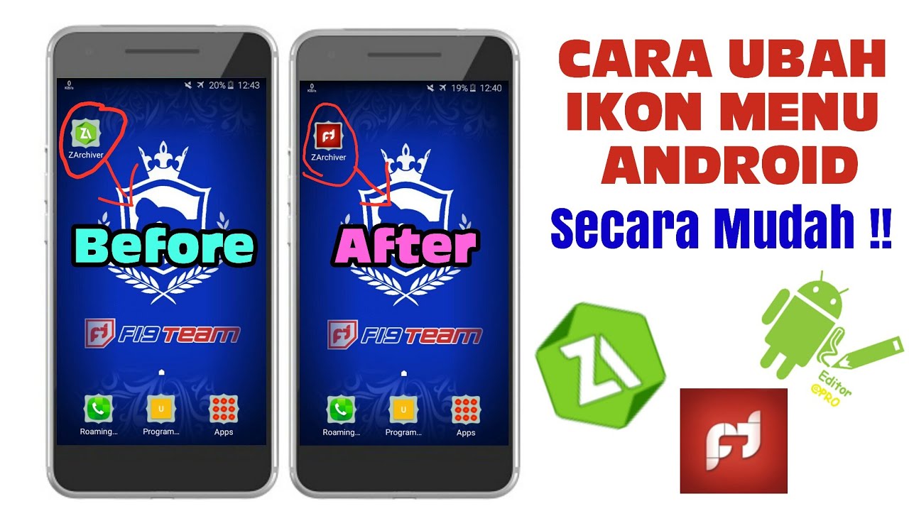 CARA UBAH IKON MENU APLIKASI ANDROID SECARA CEPAT DAN MUDAH !! - YouTube