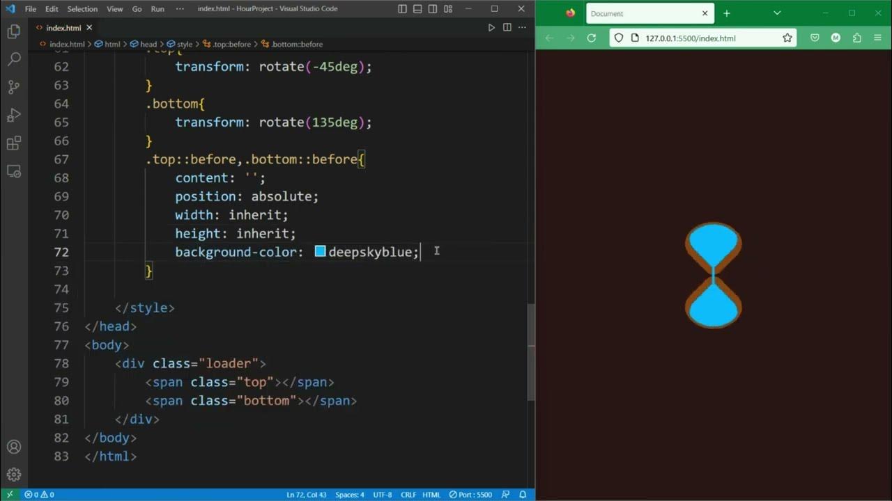 Hourglass Html Css Html Css Projects For Beginners Learningbyu Youtube