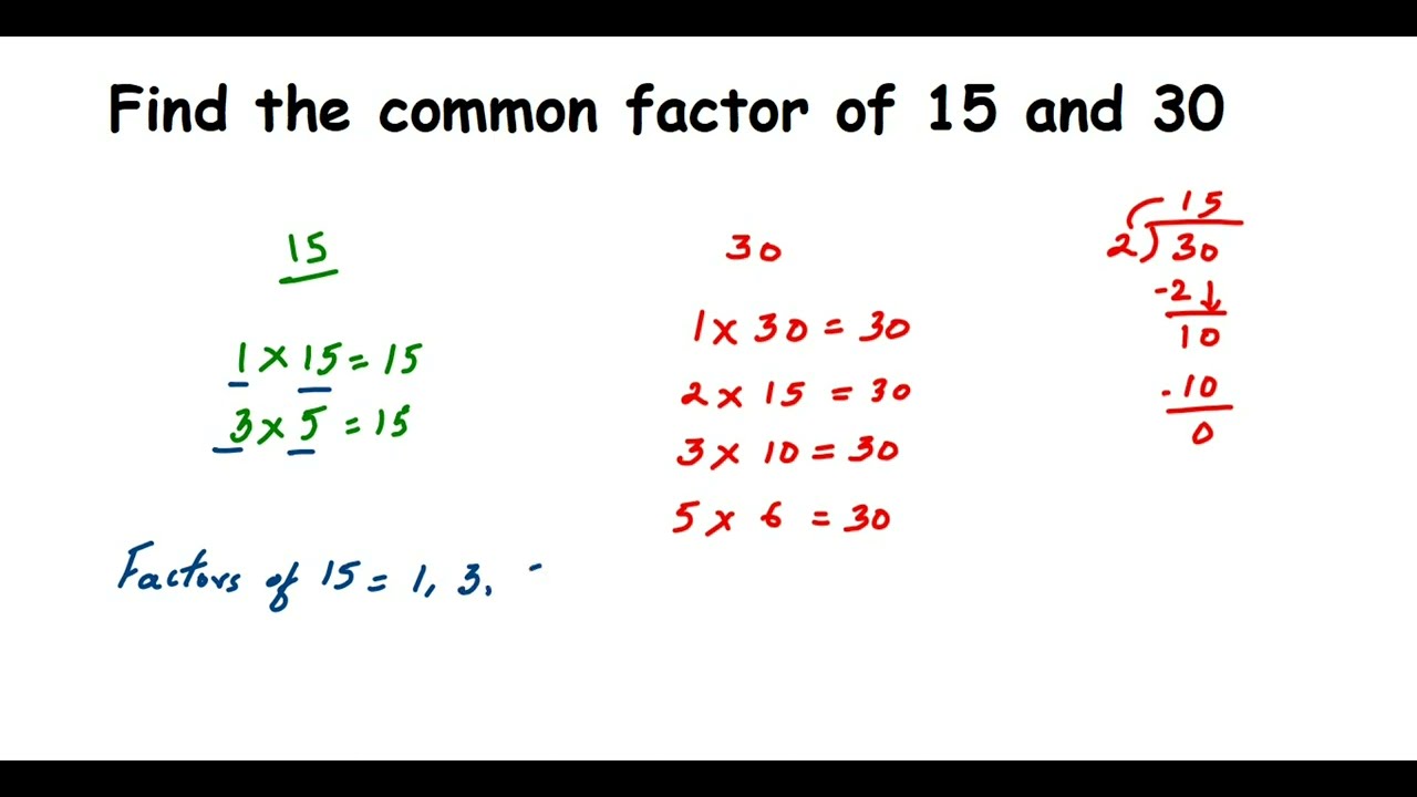 Find The Common Factors Of 15 And 30 How To Find Common Factors Find The Common Factors Of 15 And 30 How To Find Common Factors