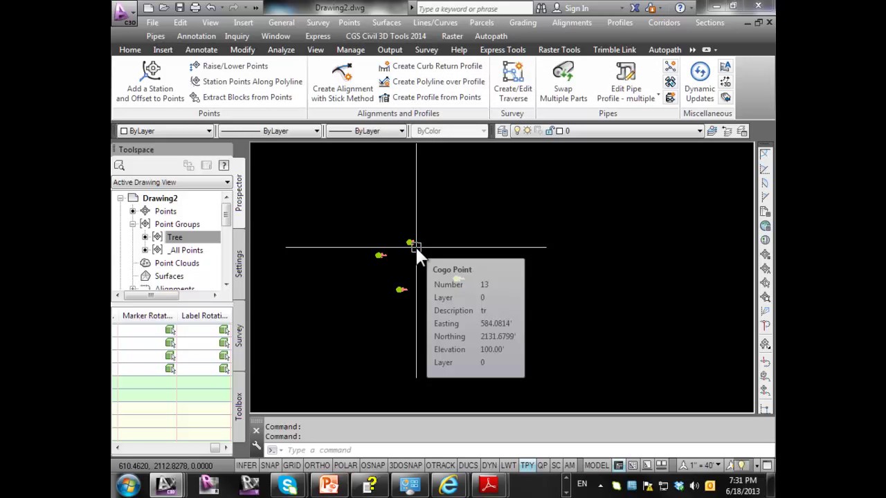CGS Civil 3D Tools - Automatic Updating Point Groups - YouTube