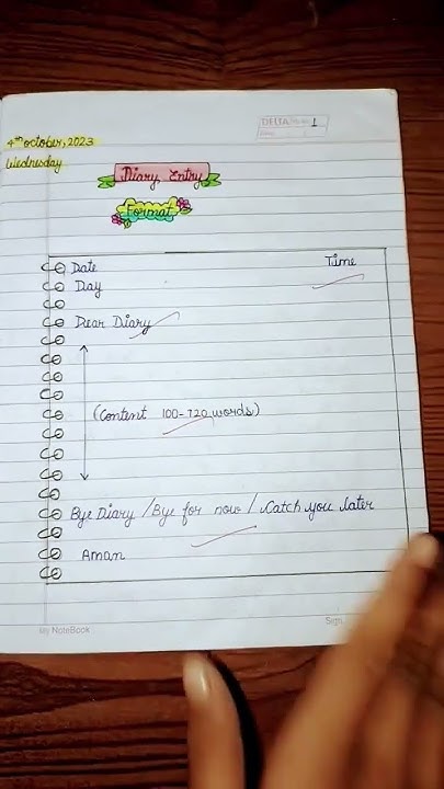 Class-7 English Grammer Diary entry Format + Example - YouTube