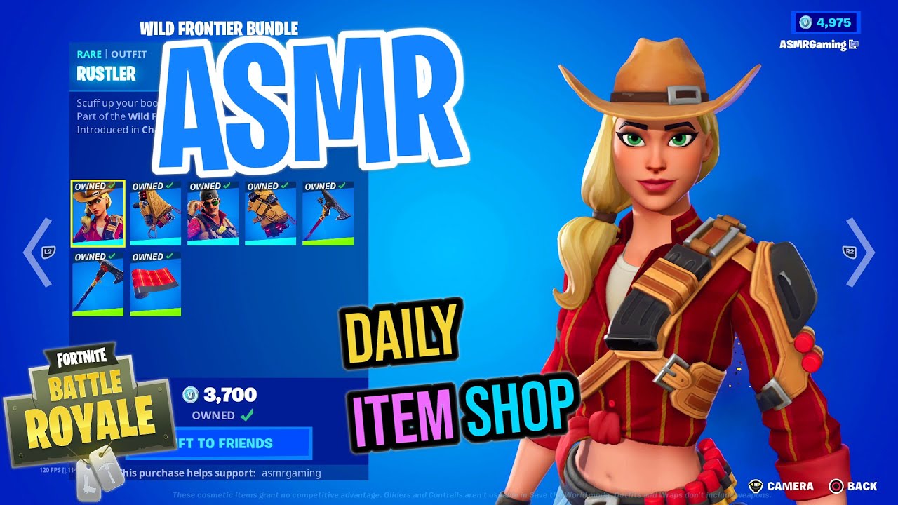 ASMR Fortnite Rustler Skin Is Back! Daily Item Shop 🎮🎧 Relaxing ...