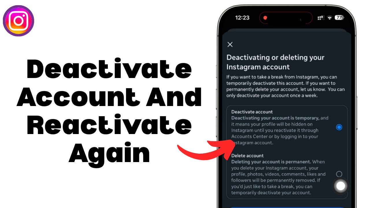 How To Deactivate Instagram Account And Reactivate Again - YouTube