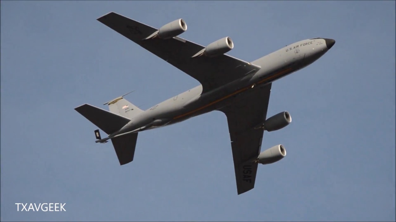 KC-135 working the pattern at Tinker! - YouTube