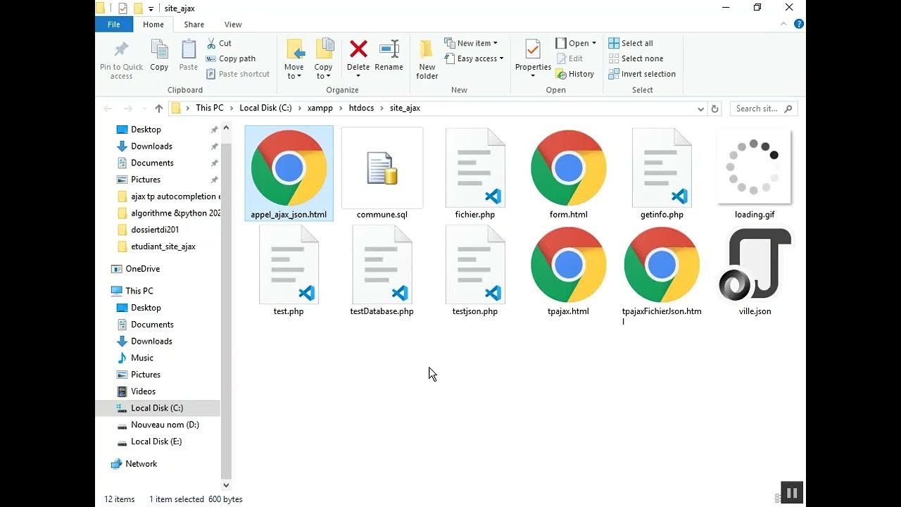 1- premier exemple ajax et serveur php xampp - YouTube