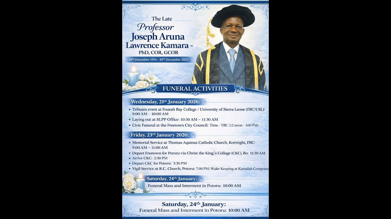 VIGIL SERVICE AND WAKE KEEPING IN HONOUR OF THE LATE PROF. JOSEPH ARUNA ...