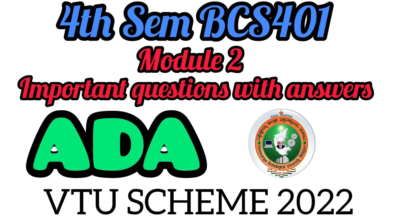VTU Scheme 2022 4th Sem BCS401 module 2 important questions with ...