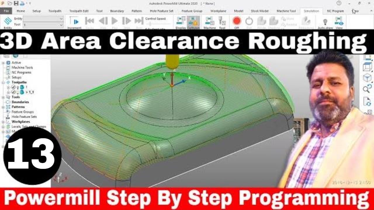 Powermill 2023 3d Area Clearance Powermill 2023 Finishing Training Tutorial Youtube