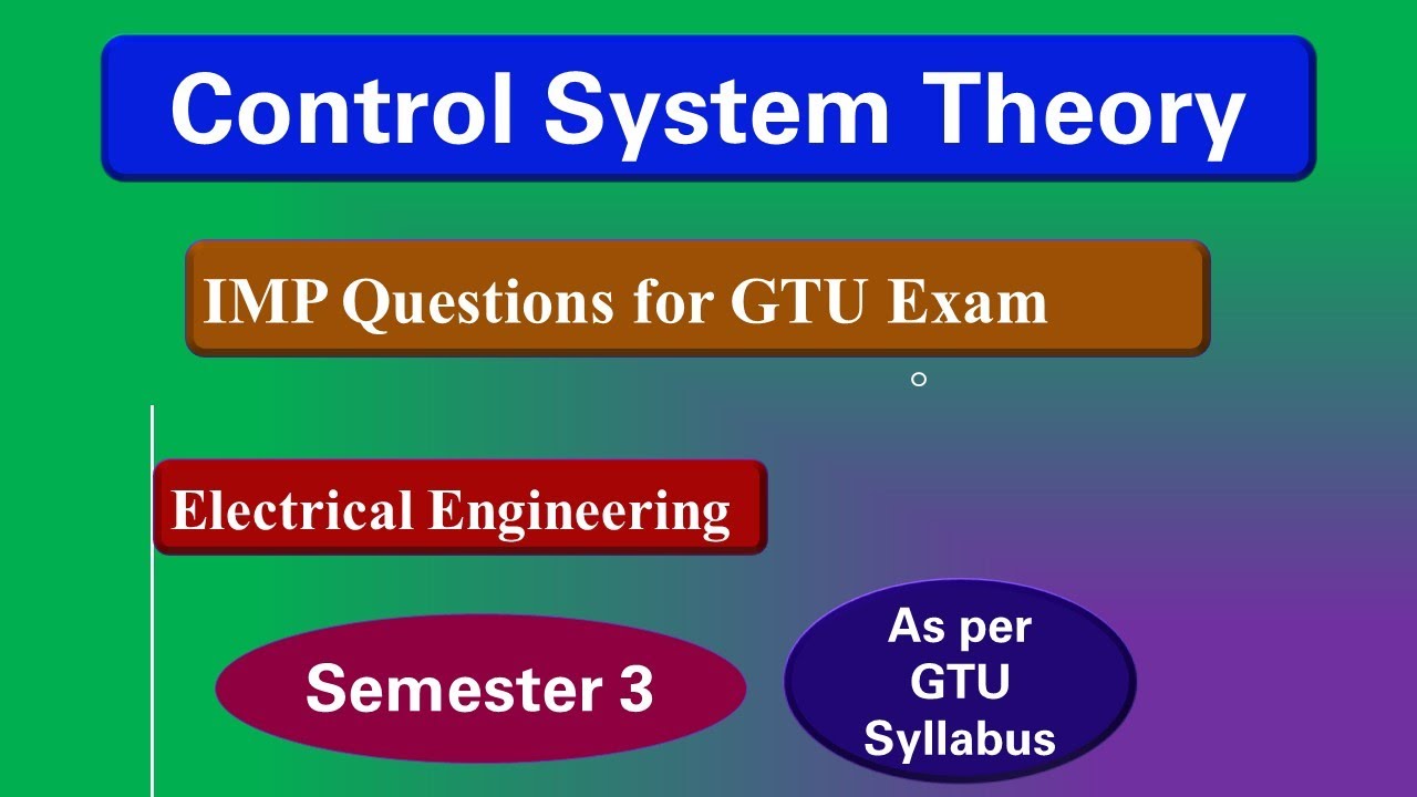 Control System Theory GTU Exam Important Questions || CST IMP Questions GTU Exam ...