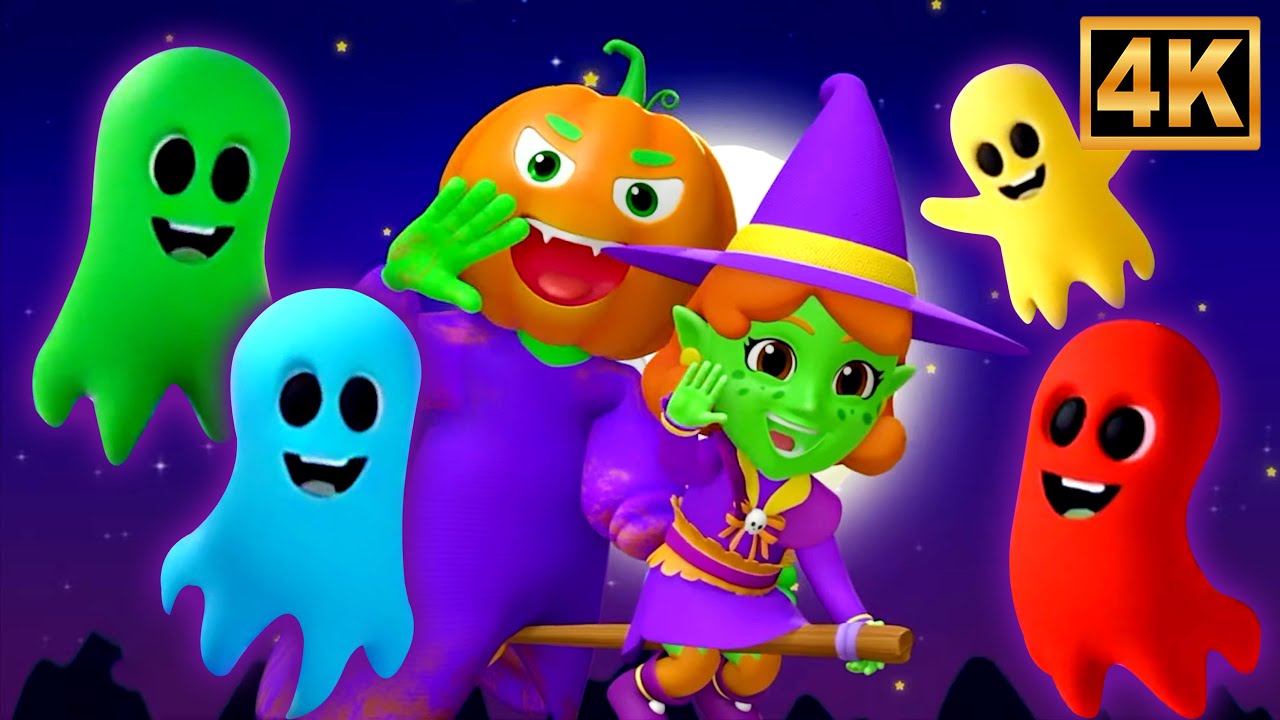Five Little Ghost | Halloween Cartoon Video and Spooky Rhyme For Kids ...