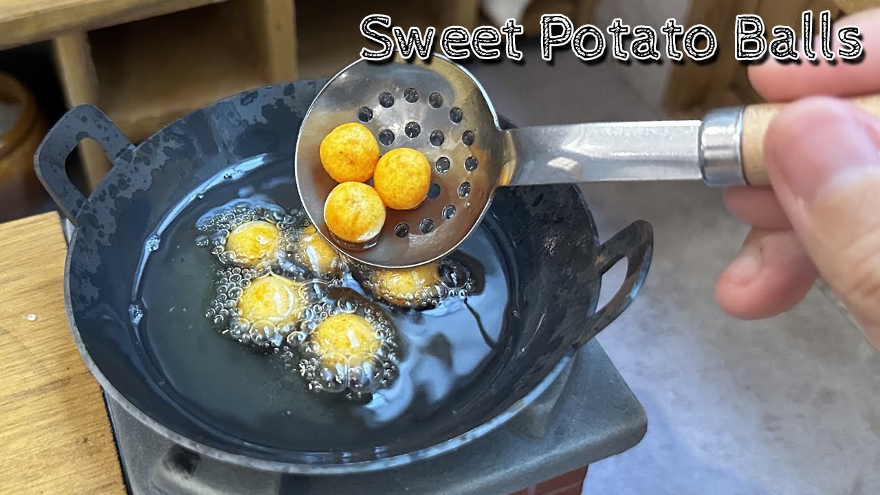 [4K] Fried Sweet Potatoes || Miniature Cooking ASMR - Mini Food - YouTube