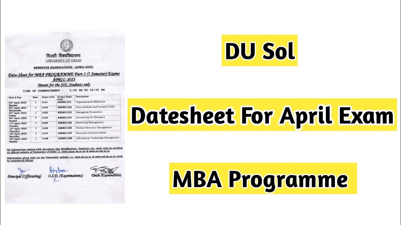 Du Sol Datesheet For MBA Programme | Ran2goal (DU SOL) #du #ran2goal ...