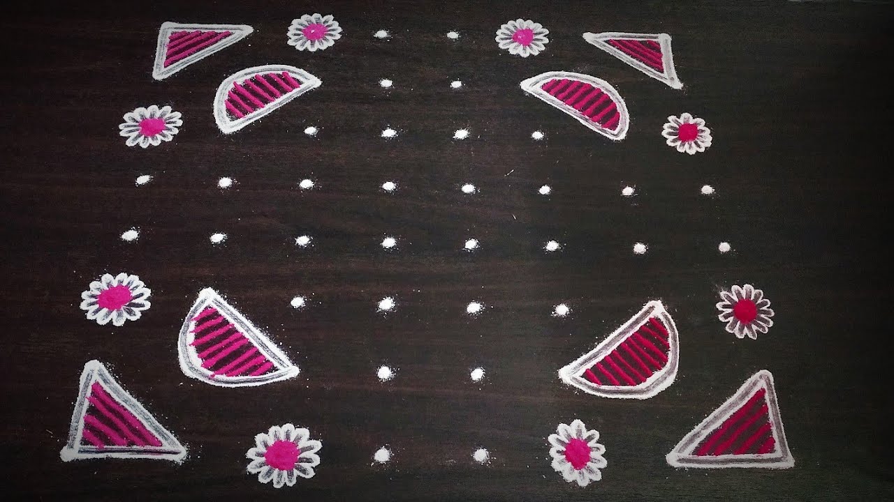 unique flower rangoli | unique car kolam | unique car kolam | unique ...