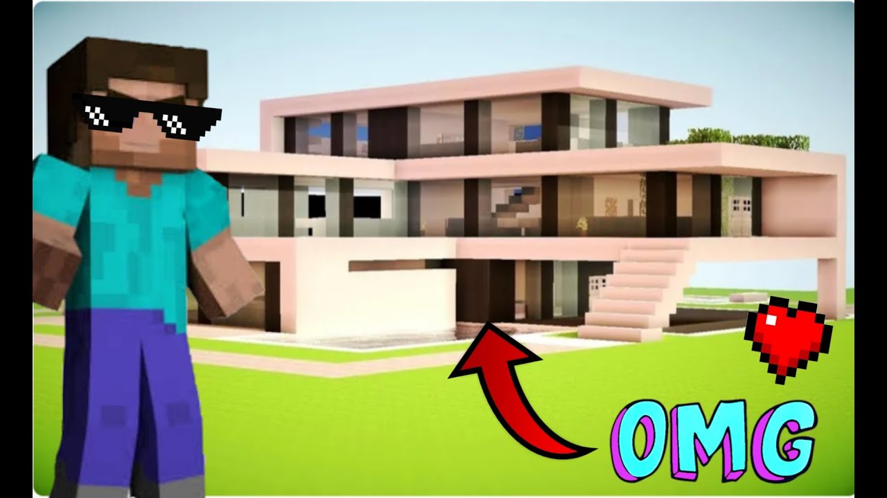 I built a super ultimate morden house for me and my family in Minecraft ...