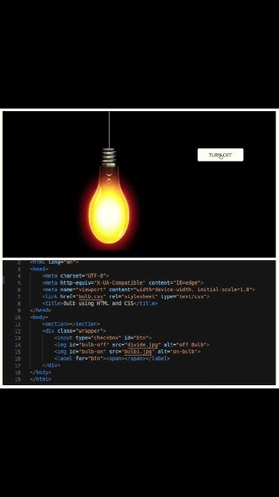 "Bulb's HTML Dance: On, Off, Illuminate Code Delight!"#html #css #js #coder #bulb Bulb # ...