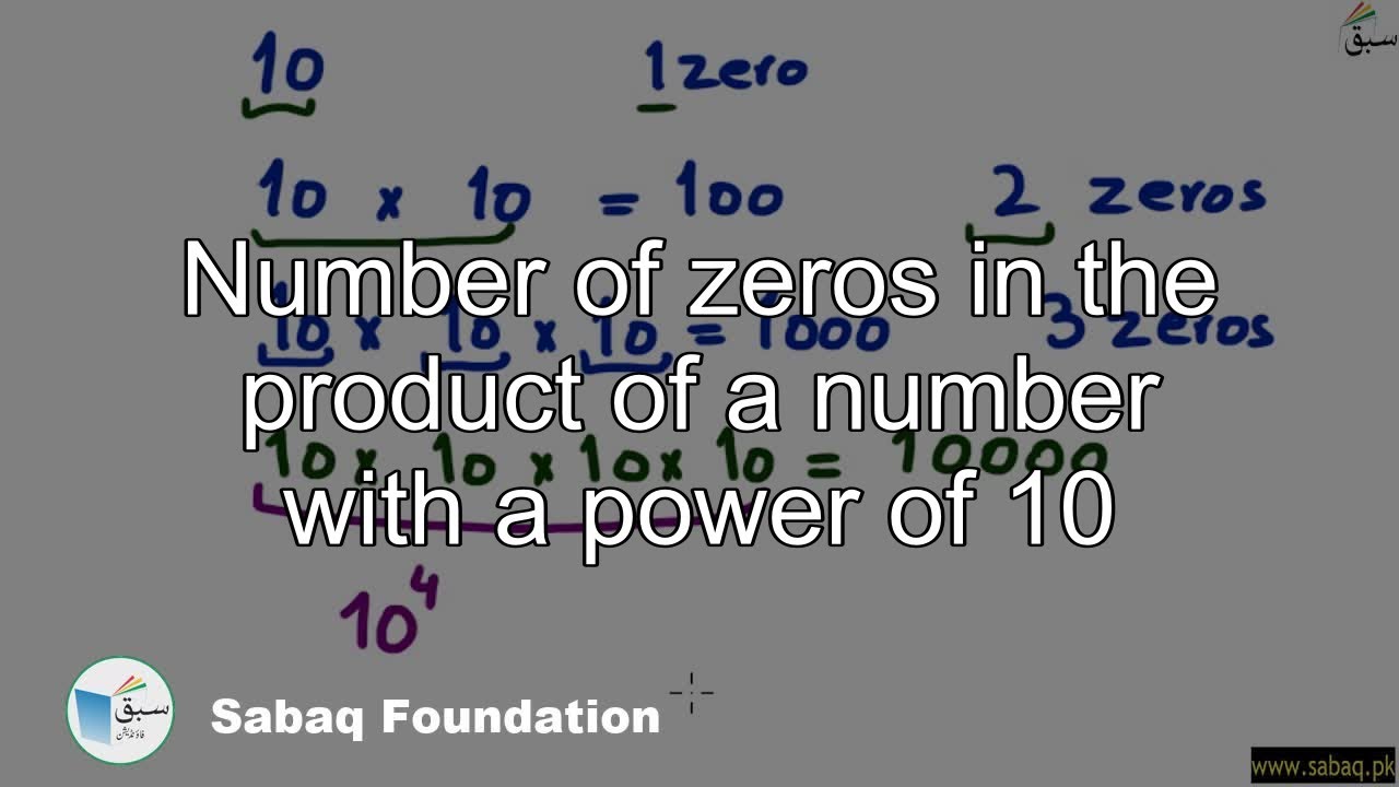 Number Of Zeros In The Product Of A Number With A Power Of 10 Math Number Of Zeros In The Product Of A Number With A Power Of 10 Math