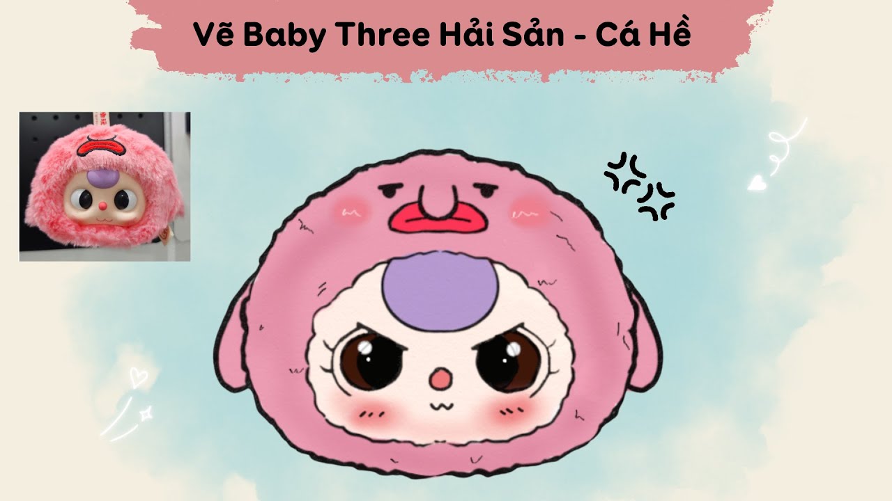 Vẽ Baby Three Hải sản - Cách vẽ Baby Three Cá Hề - How to draw a Baby ...