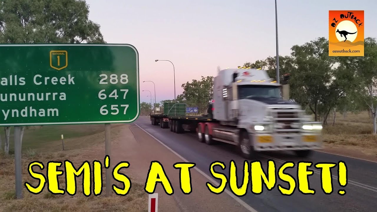 Extreme Trucks #23 - Australian road trains big rig trucks at sunset ☀ ...