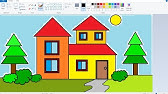 House/Home drawing in mspaint on computer | How to draw an easy house ...