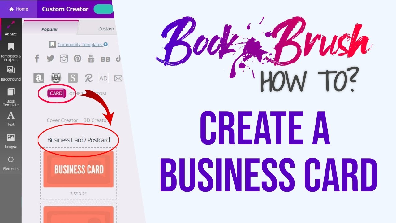 💡 Create an AUTHOR BUSINESS CARD with Book Brush for Networking, Book ...