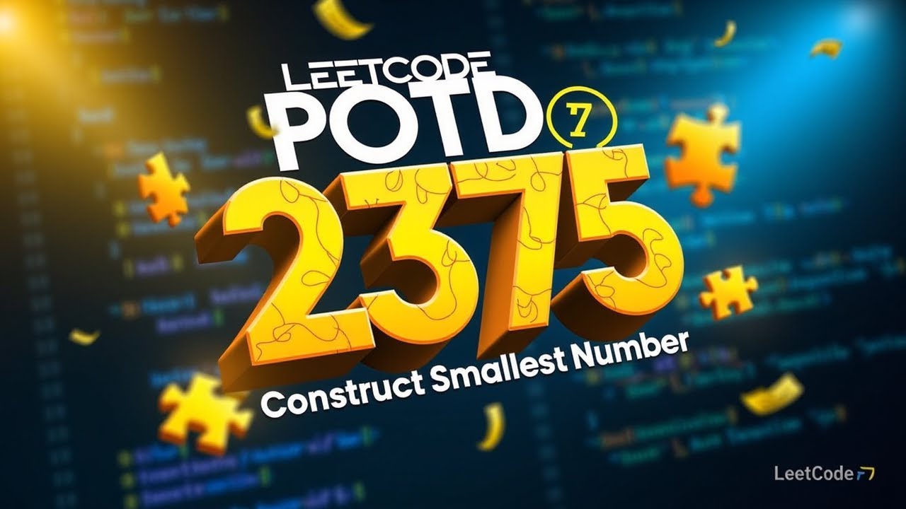 leetcode POTD || 2375. Construct Smallest Number From DI String - YouTube