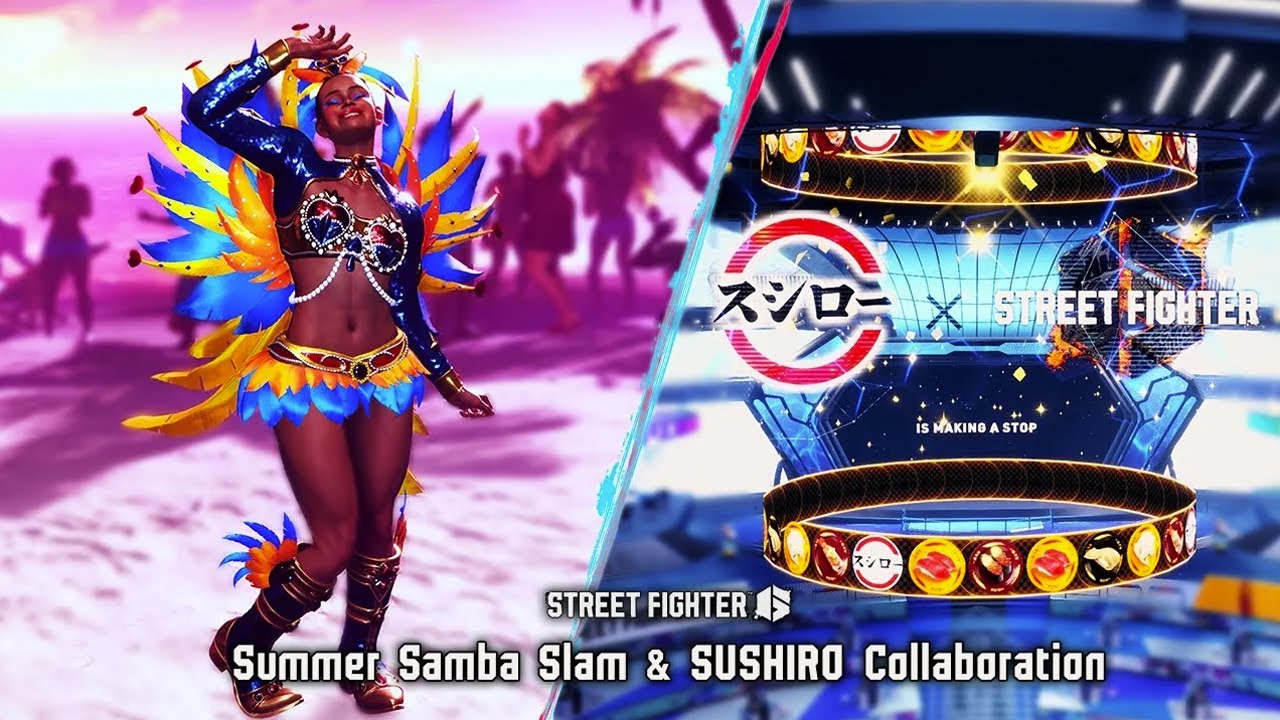Street Fighter 6 - Summer Samba Slam Fighting Pass & SUSHIRO Collab - YouTube