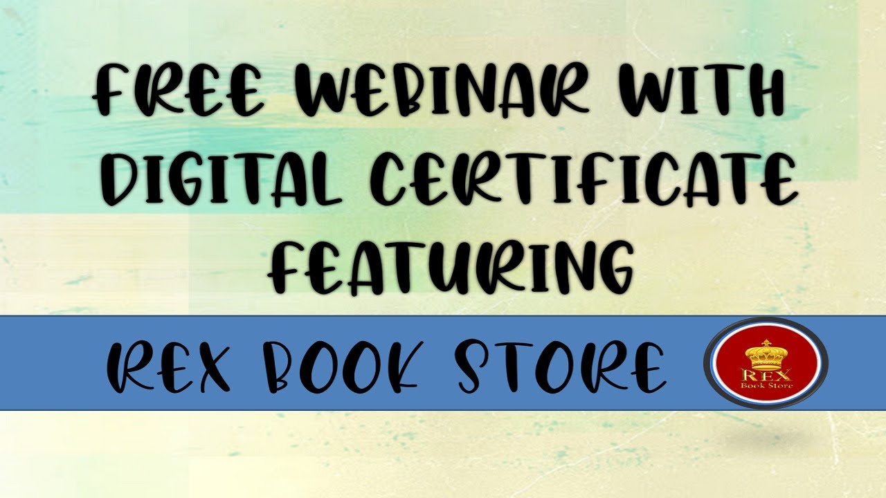 FREE WEBINAR | REX BOOK STORE | May-June 2020 - YouTube