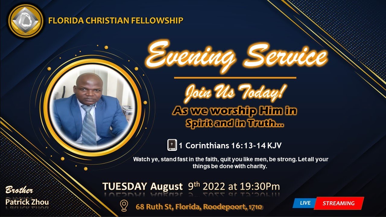 Tue 9th August 2022 | Bro: Patrick Zhou - YouTube