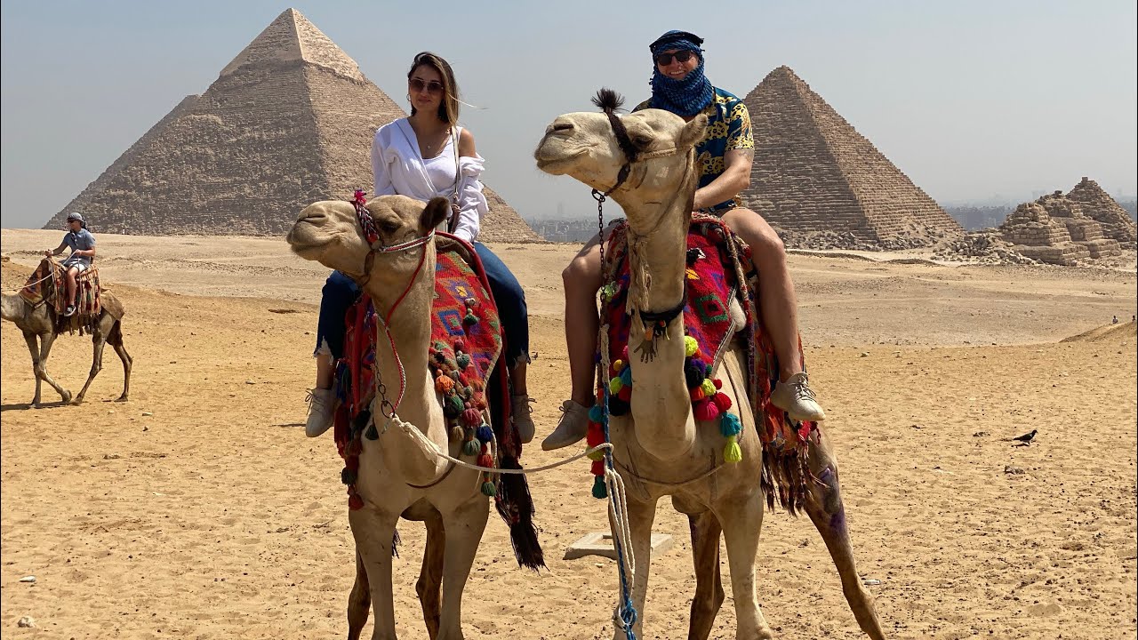 Riding a Camel in Cairo Egypt for the 1st time by the Giza Pyramids ...