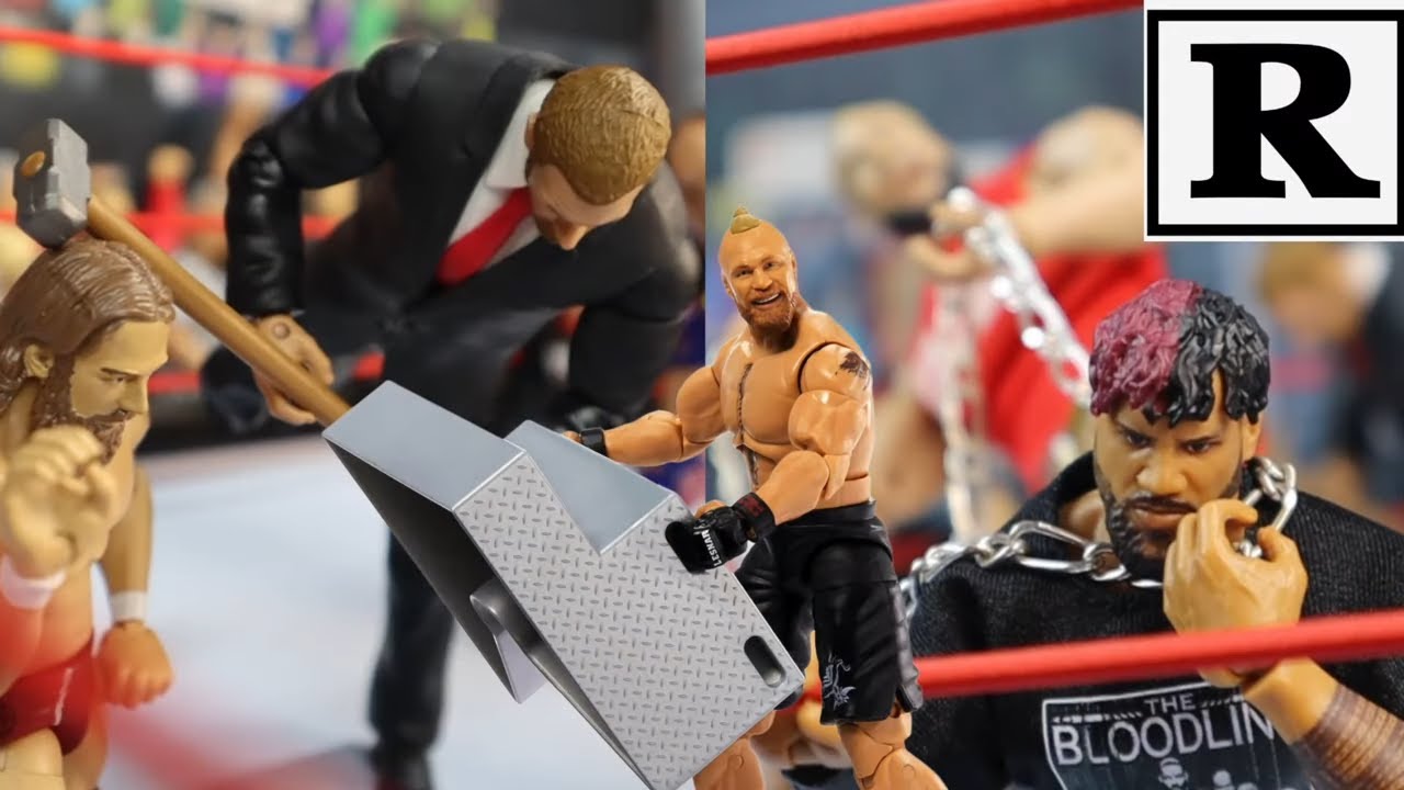 I Set Up WWE Action Figures with Weapons - YouTube